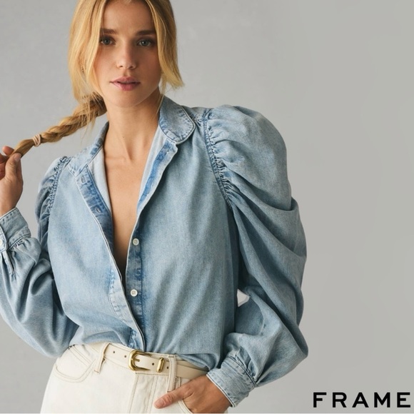 Frame Denim | Tops | Frame Cotton Puff Sleeve Gillian Topframe | Poshmark